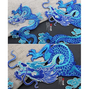 Large Chinese Dragon Sew on Patch Pair Back Patch Embroidery Big Notion Applique Motif for ...