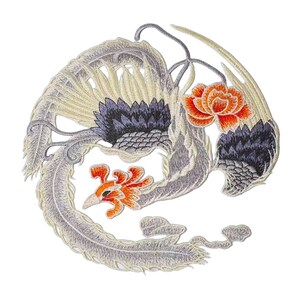 Large Phoenix Round Sew on Patch 8"/ 20cm Japanese Bird Back Patch ...