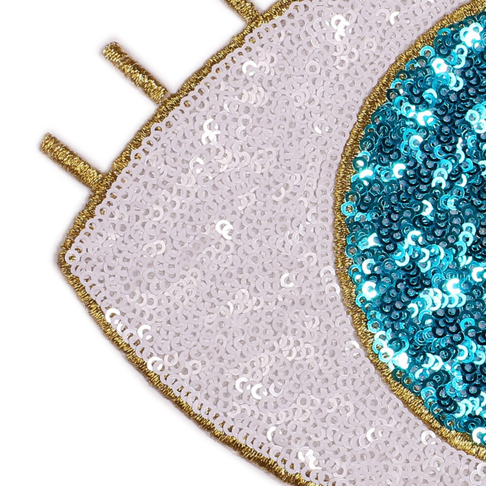 All Seeing Eye Sequin Iron on Patch Evil Eye Large Sew on - Etsy