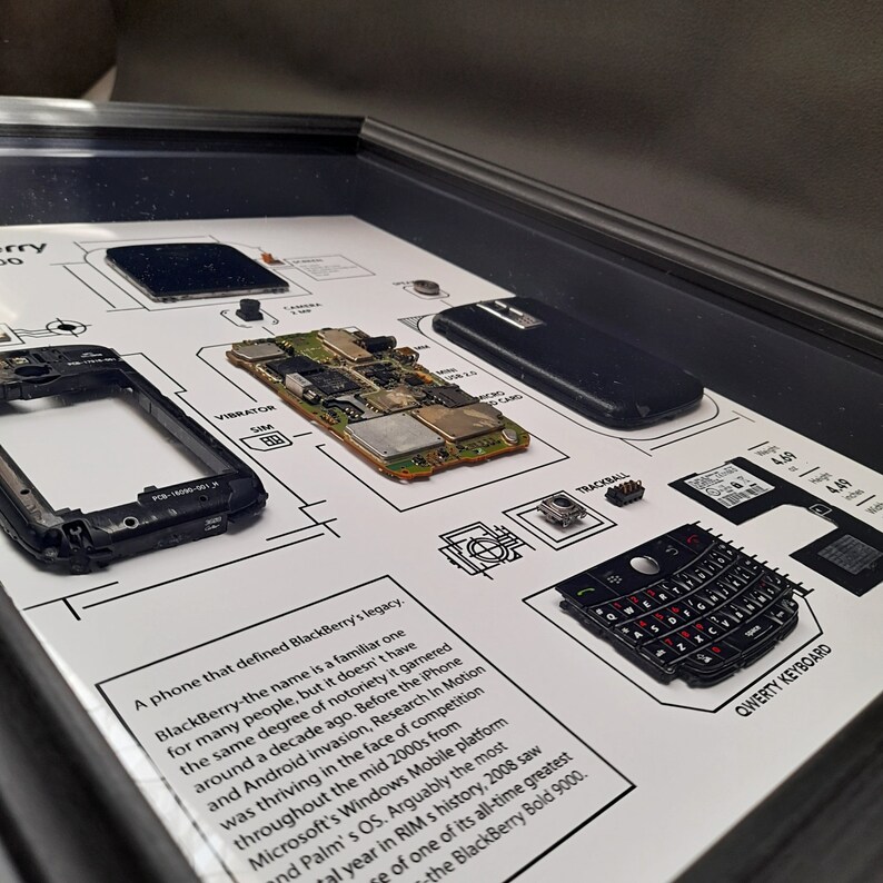 Blackberry Bold 9000 Teardown Art - Vintage Phone Frame - Retro Tech ...