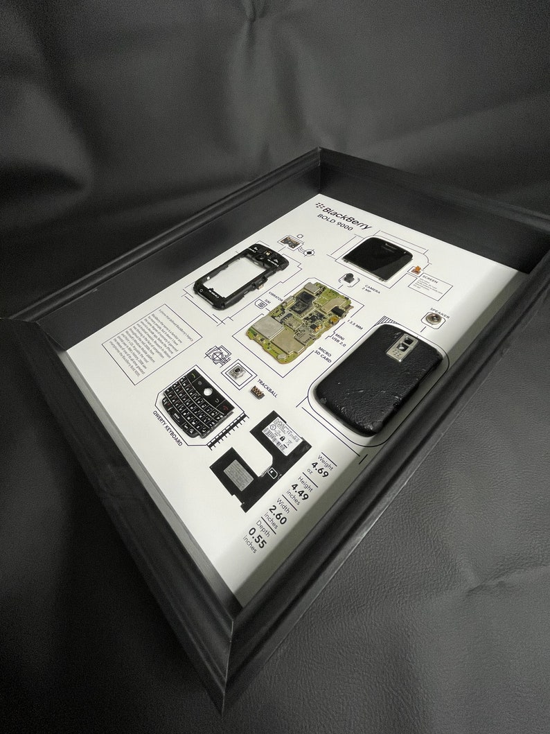 Blackberry Bold 9000 Teardown Art - Vintage Phone Frame - Retro Tech ...