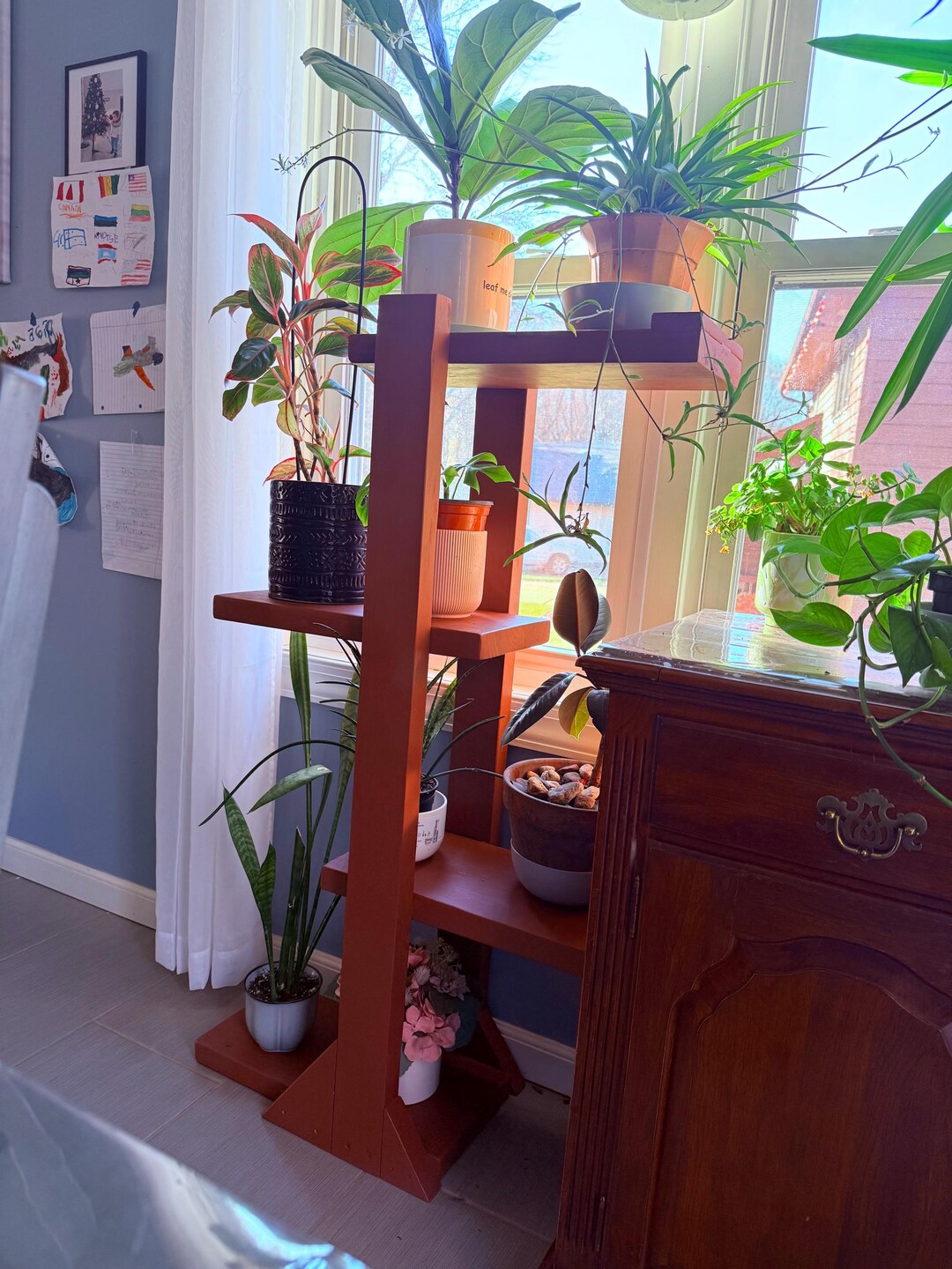 Home Made Plant Stand. 4 Ft Tall Made With Green Treated Wood. Can Be ...