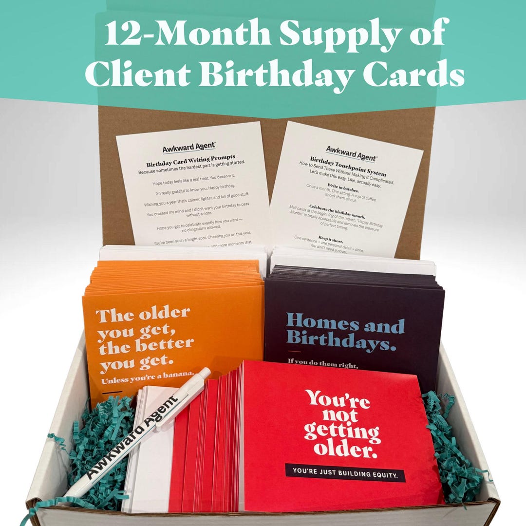 Realtor Birthday Card Bundle | 60 Notecards With Envelopes | Client ...