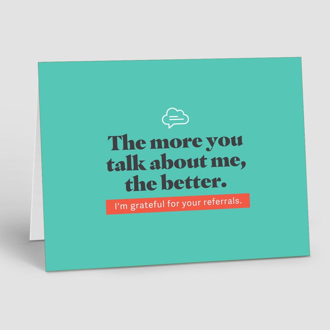 Referral Request Note Cards (10-pack) — Word-of-mouth Prompt ...