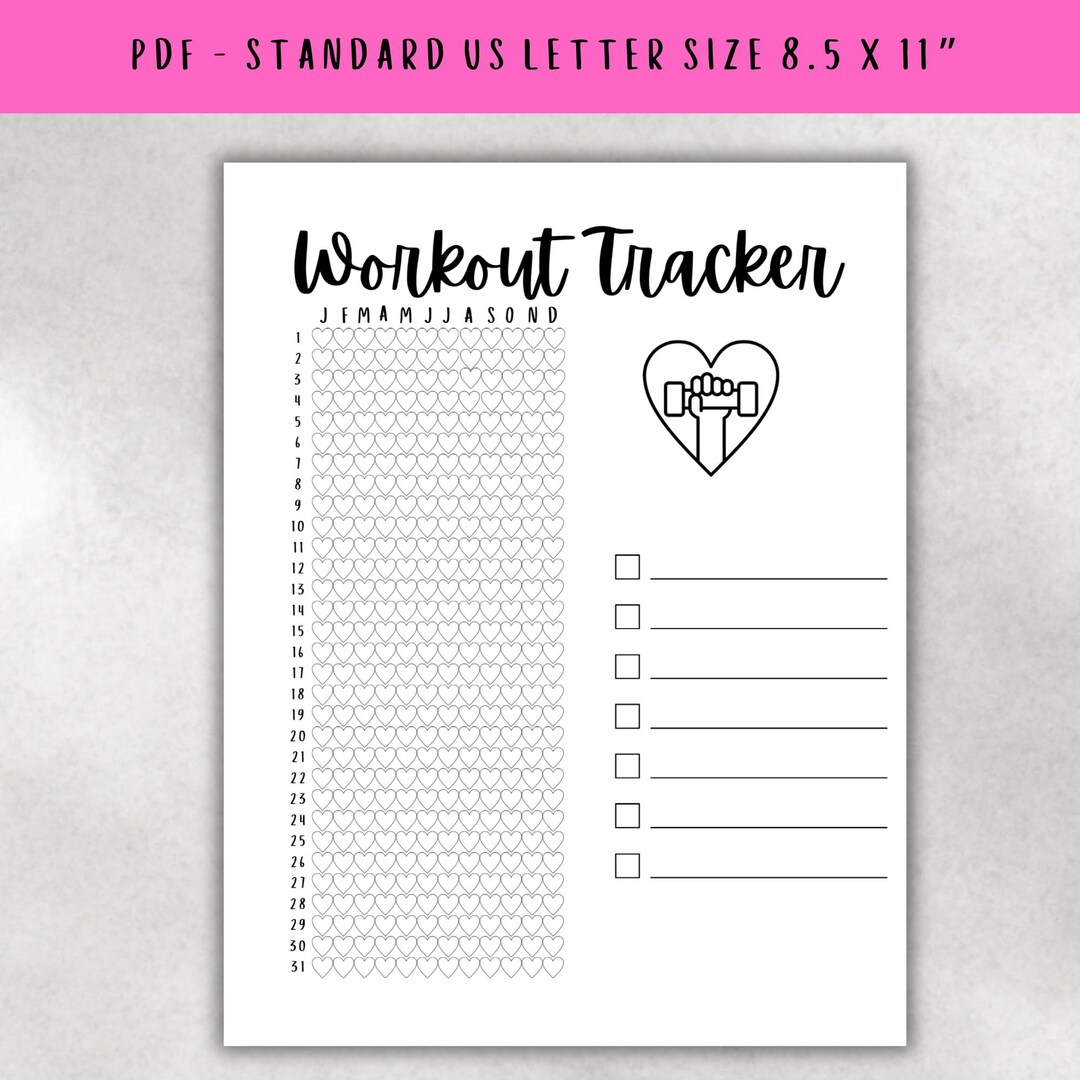 Digital Workout Tracker Template | Instant Download | Fitness Planner ...