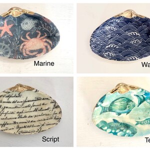 Large Decoupaged Clam Shell Trinket Ring Dish - Etsy