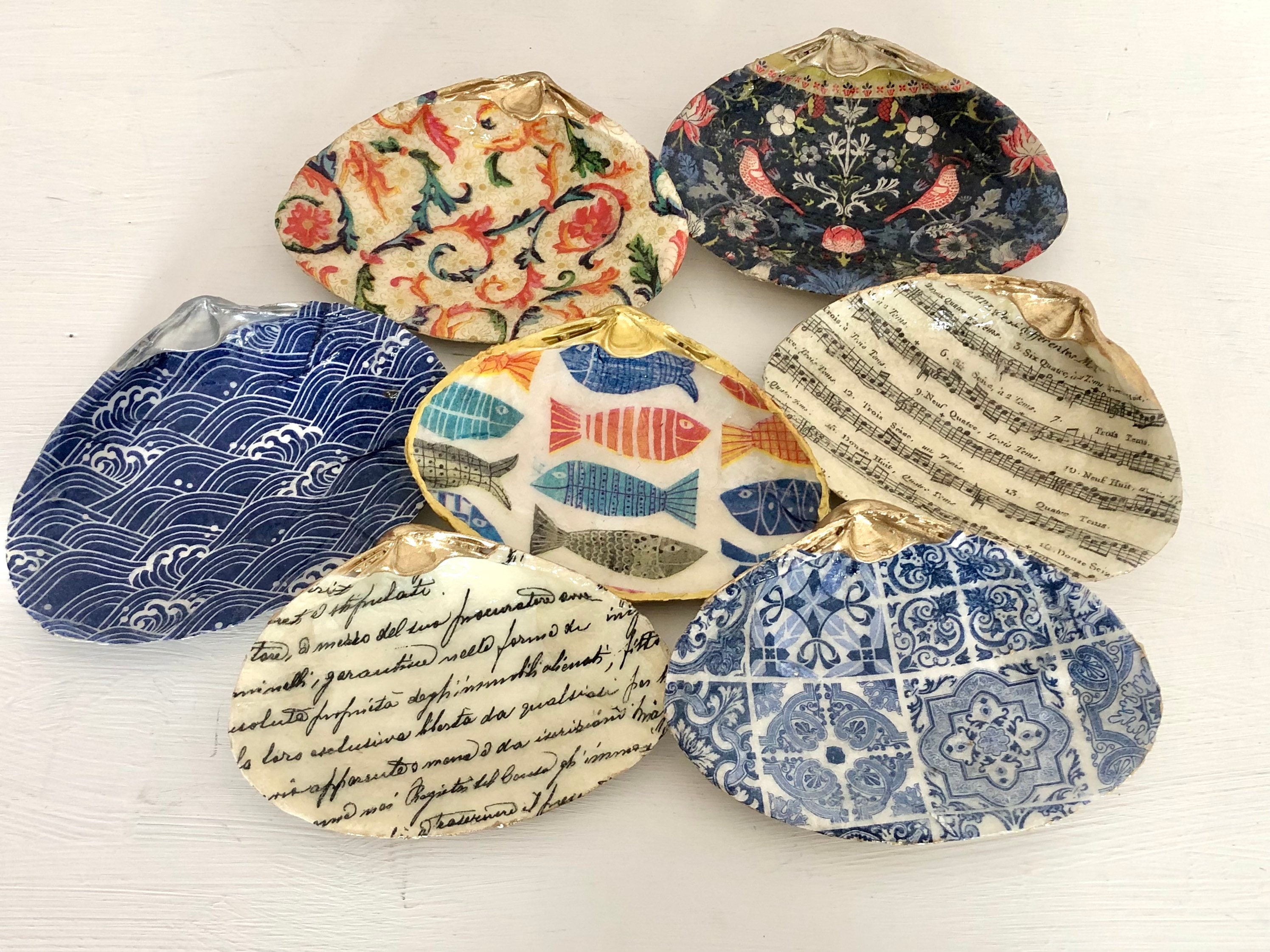 Large Decoupaged Clam Shell Trinket Ring Dish - Etsy