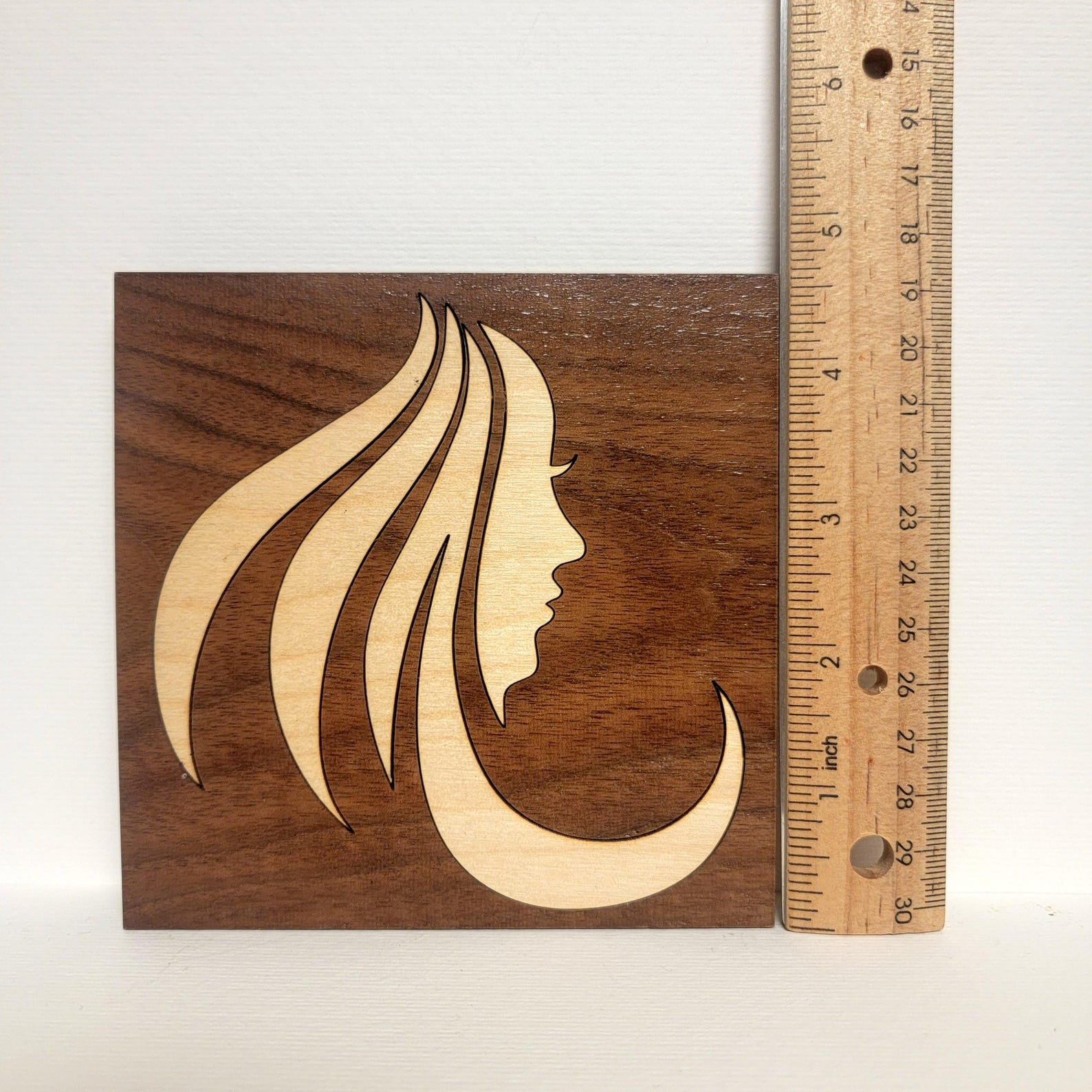 Intarsia Wood Art: Abstract Woman Face, Walnut & Birch Marquetry - Etsy