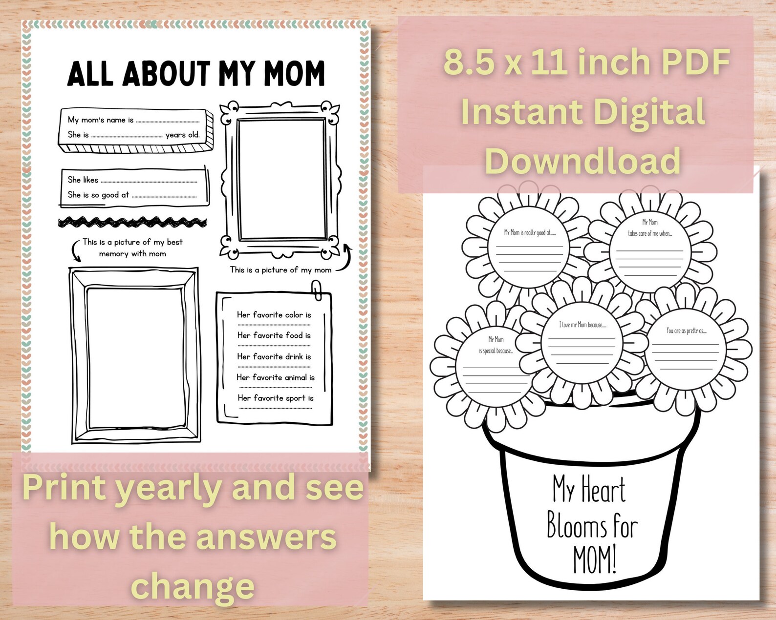 Mother's Day Printable, Mother's Day Gift, Mom Printable, All About Mom ...