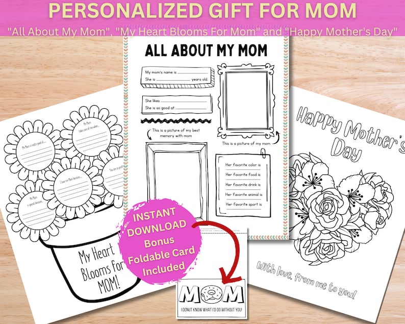 Mother's Day Printable, Mother's Day Gift, Mom Printable, All About Mom ...