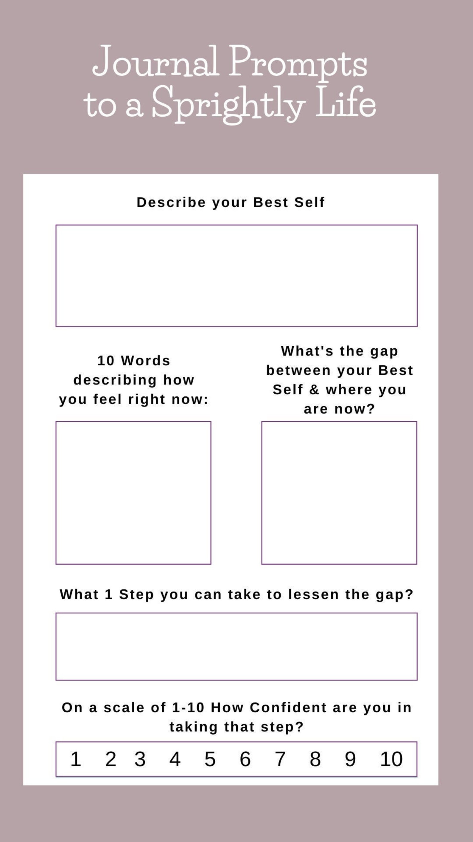 Your Best Self-journal Prompts - Etsy