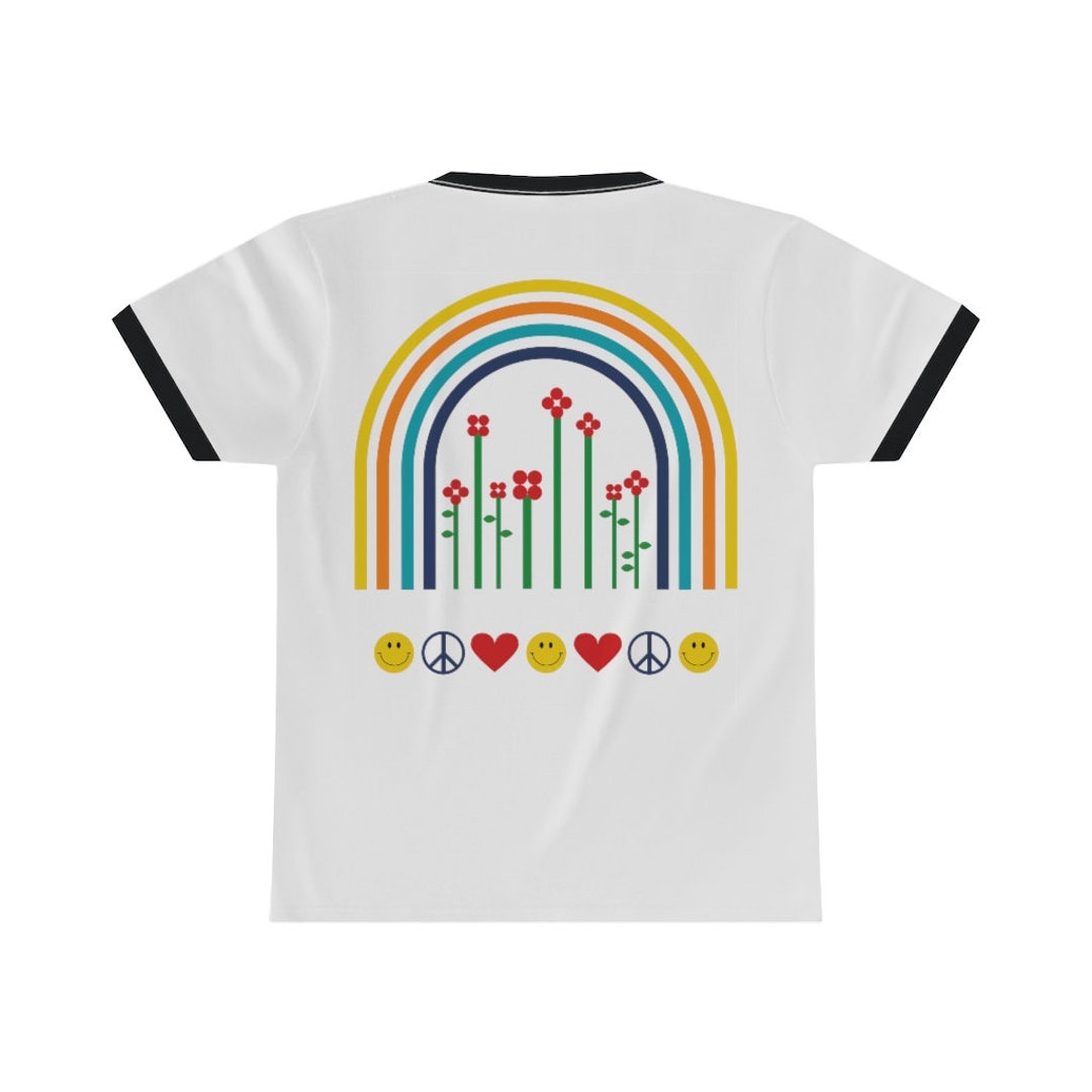 Unisex Ringer Tee - VSCO, Peace, Love, Smiley Face, Tumblr, Trendy ...