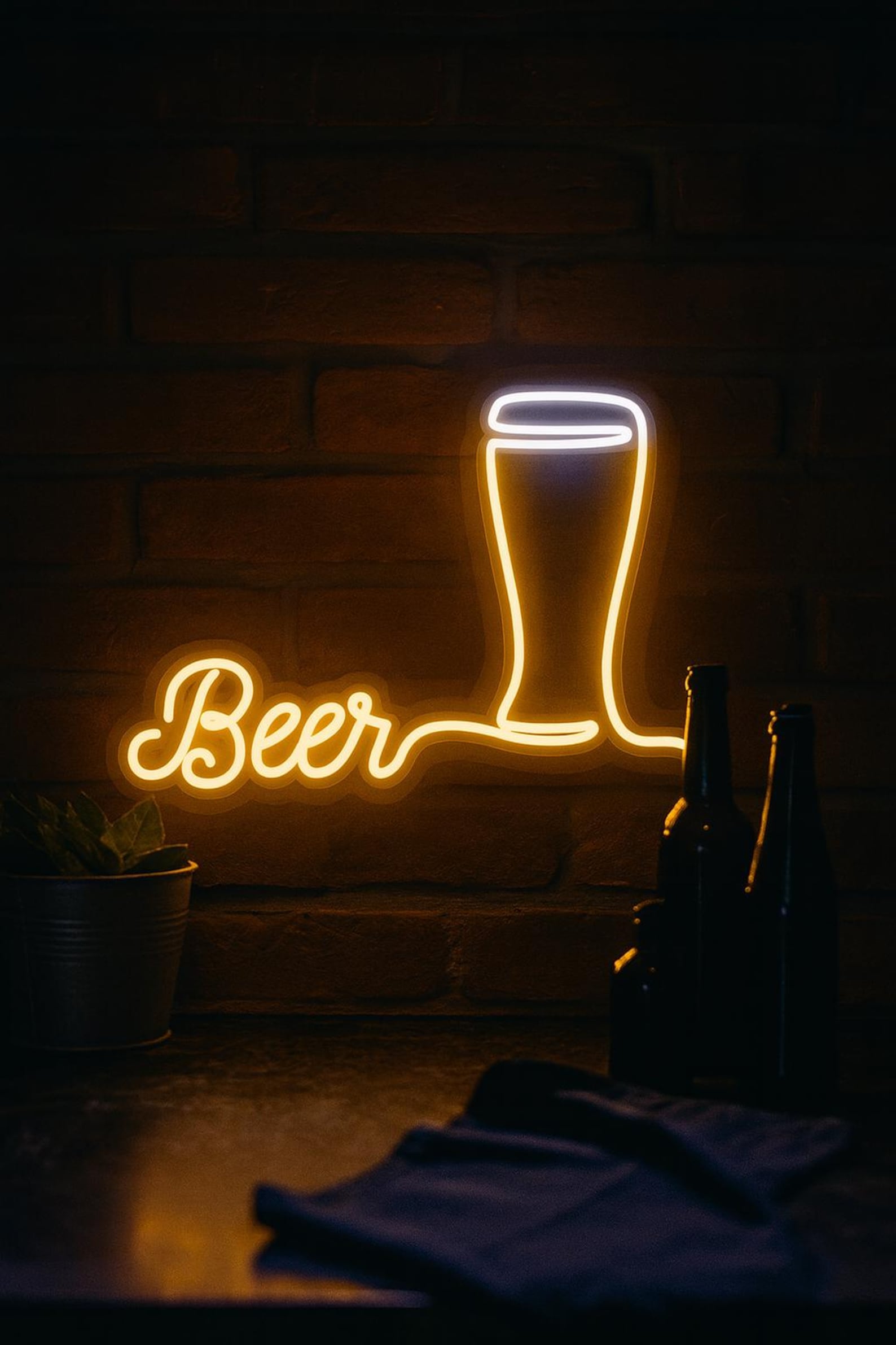 Beer Neon Sign, LED Beer Light for Bar Decor, Home Bar Sign, Man Cave ...