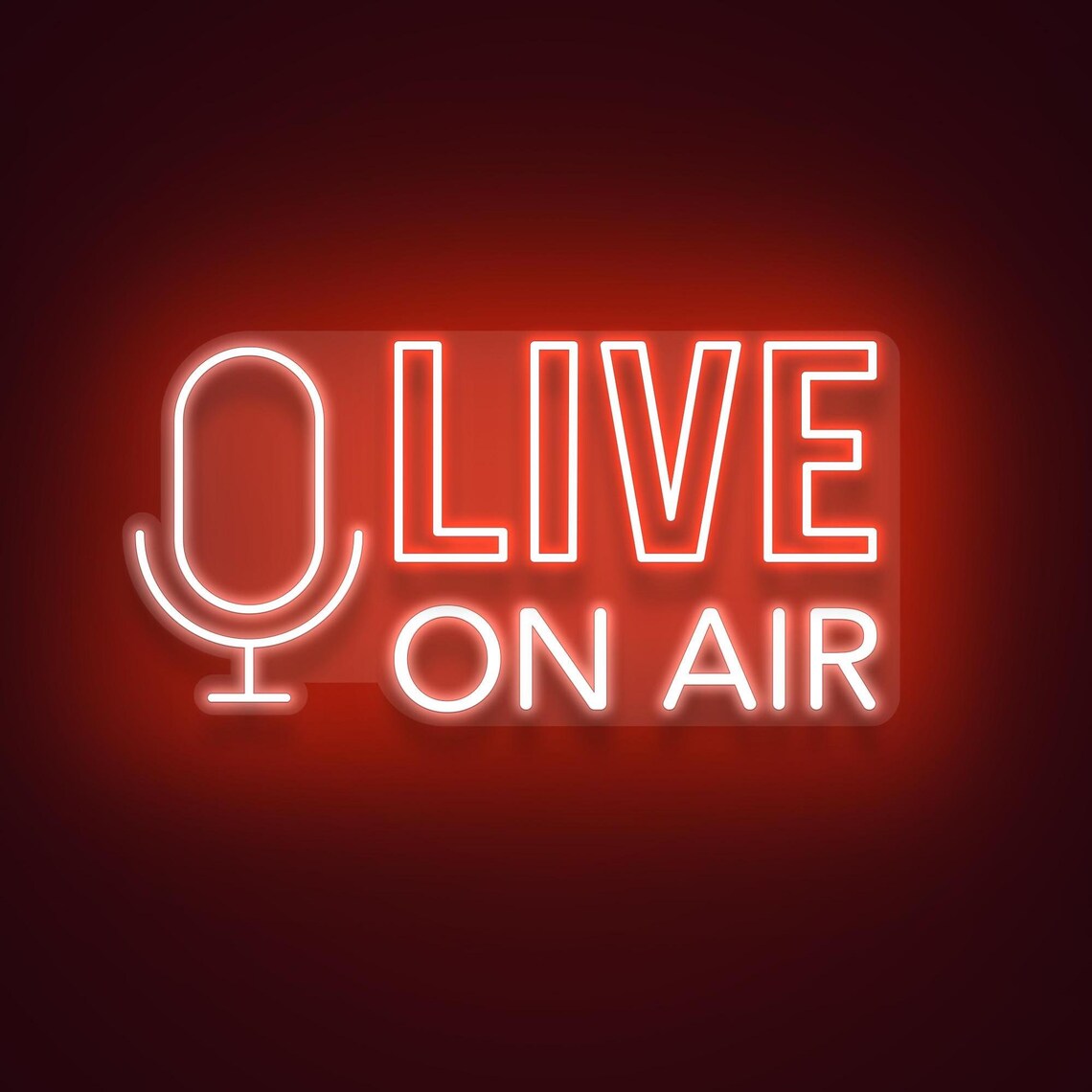 Live on Air Neon Sign, Podcast Neon Light, LED Podcast Studio Sign ...