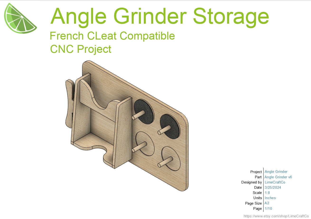 Angle Grinder Mount Plans -CNC ONLY French Cleat! - Etsy