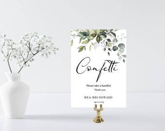 Confetti Sign, Wedding Confetti Sign, Personalised Wedding Signs, A4 ...