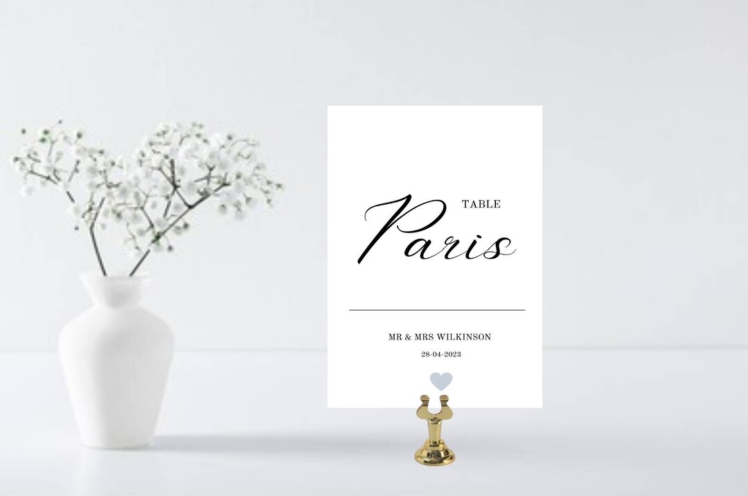 Custom Wedding Table Signs, Wedding Table Name Reception Decor, Modern ...