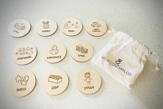 Set of 6 Wooden Toy Labels | Etsy