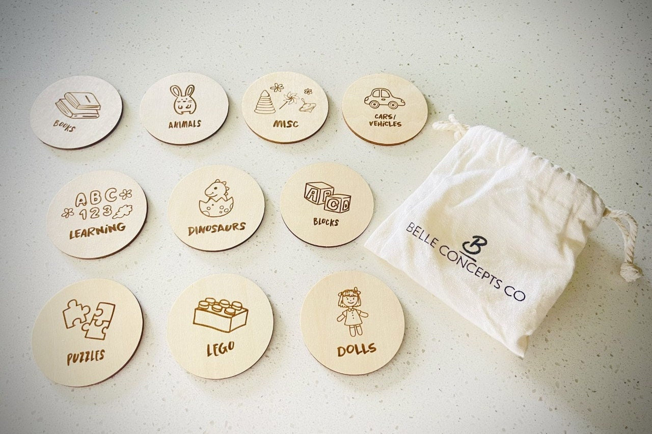 Set of 6 Wooden Toy Labels - Etsy