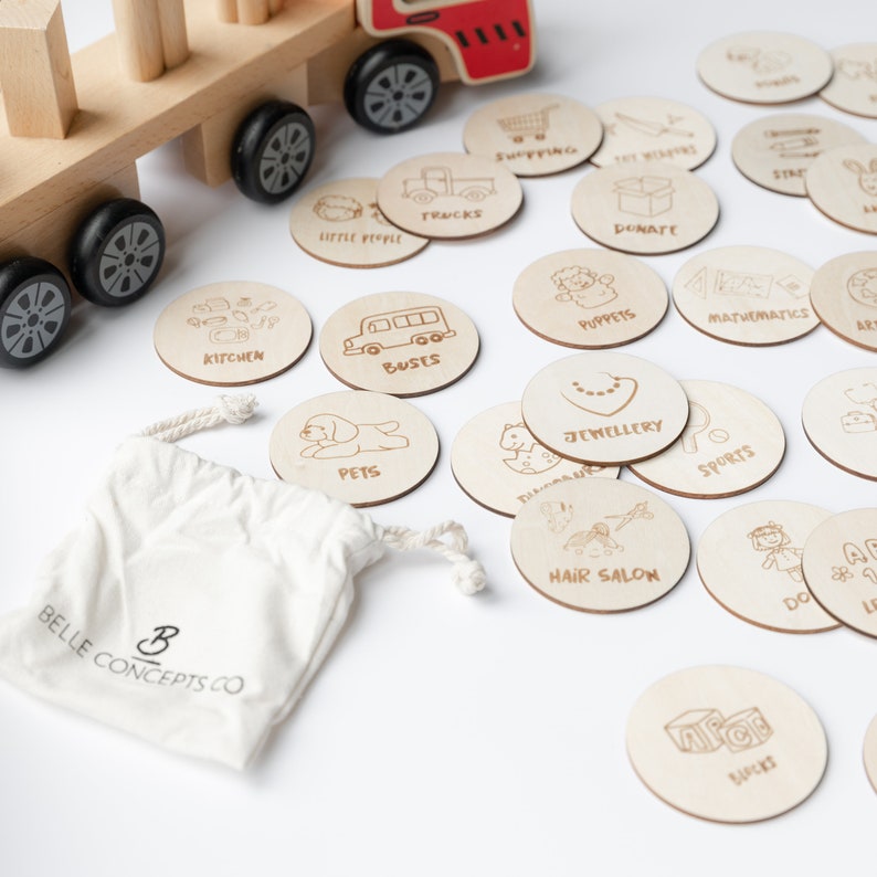 Set of 10 Wooden Toy Labels for Toy Organisation Custom Laser Cut Ikea ...