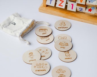 Set of 10 Wooden Toy Labels for Toy Organisation Custom Laser Cut Ikea ...