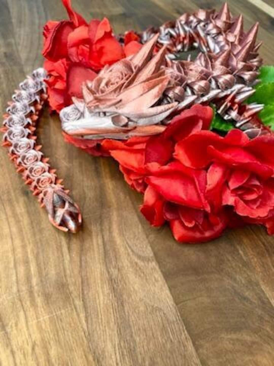 Scarlet Thorn the Rainbow Silk Red Rose Dragon - Etsy