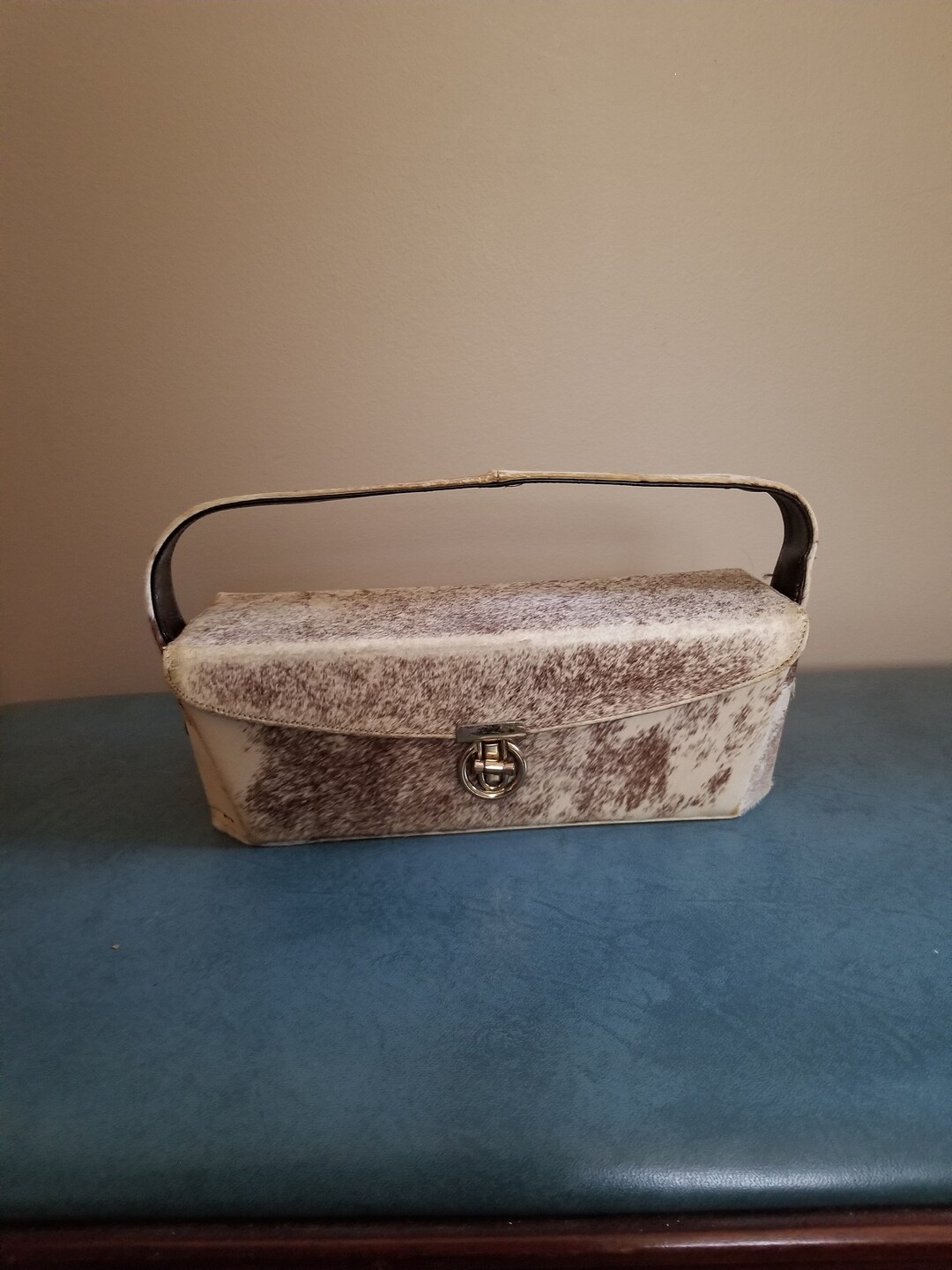 Vintage Structured Purse With Interior Red Leather Lining & Coin Purse ...