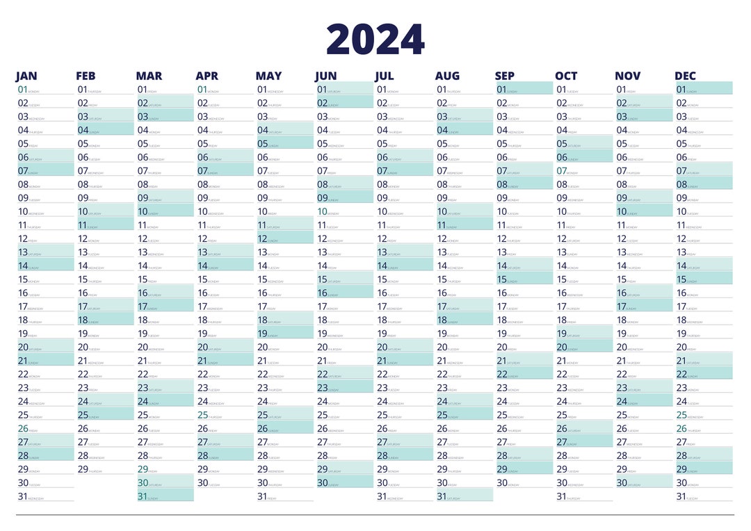 2024 Wall Planner A2 Download - Etsy