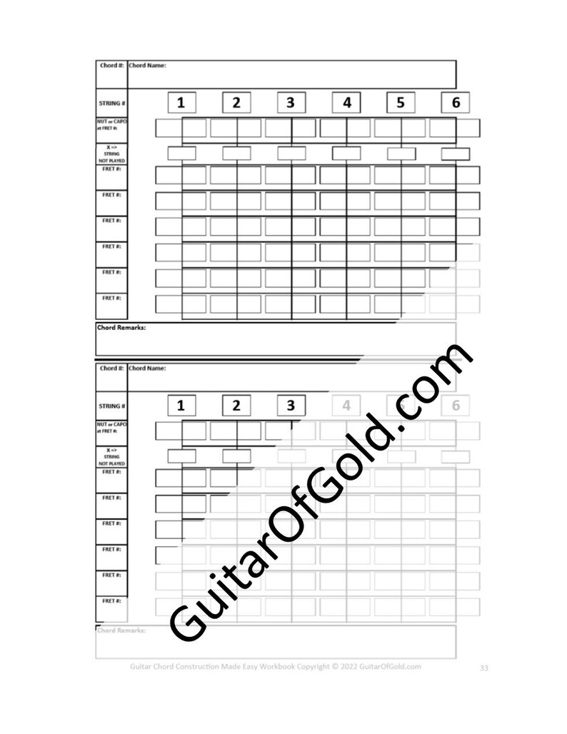 Chord Construction Made Easy Workbook for 6-string Guitar in Standard E ...