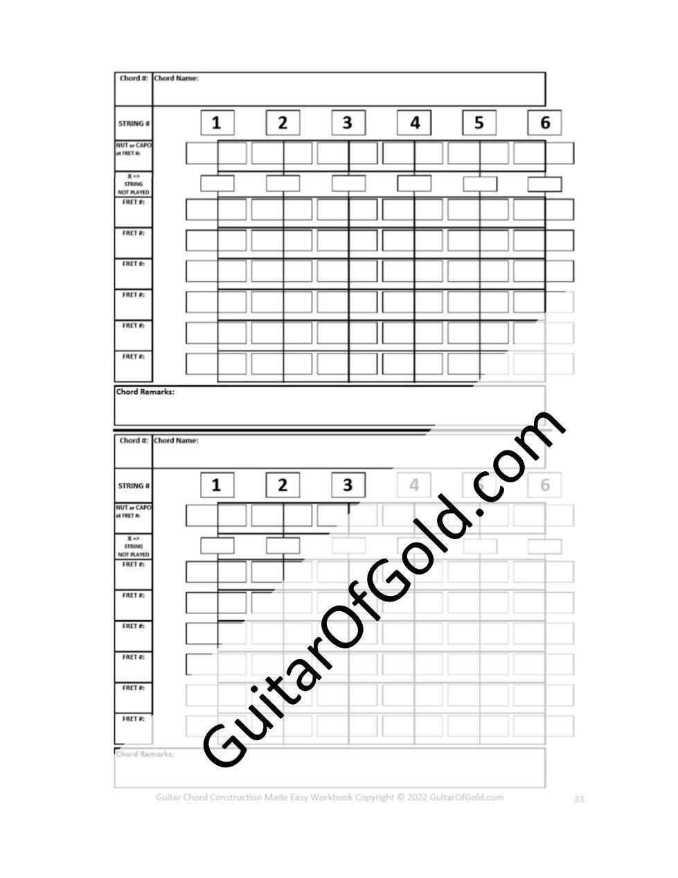 Chord Construction Made Easy Workbook for 6-string Guitar in Standard E ...