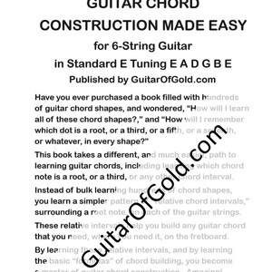 Chord Construction Made Easy Workbook for 6-string Guitar in Standard E ...