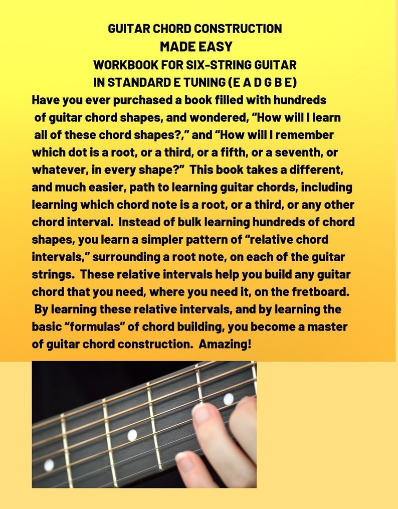 Chord Construction Made Easy Workbook for 6-string Guitar in Standard E ...
