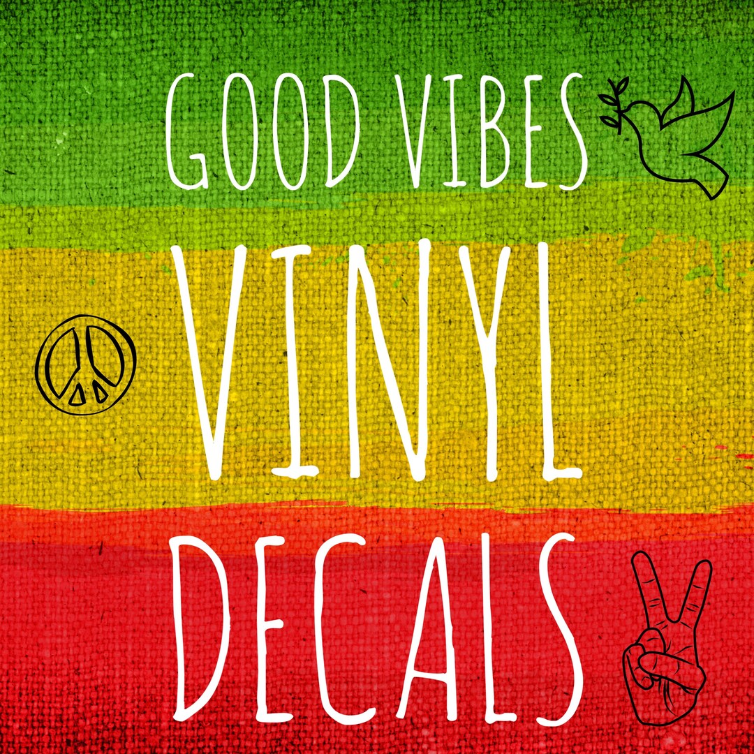 Good Vibes Vinyl Decals, Permanent Vinyl Decals, Window Decal, Car ...