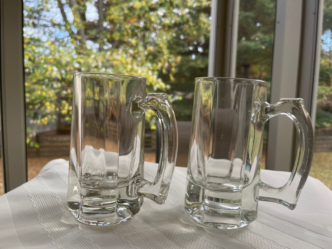 Set of Two Lead Crystal Mugs - Outside Scalloped Design With Thumb ...