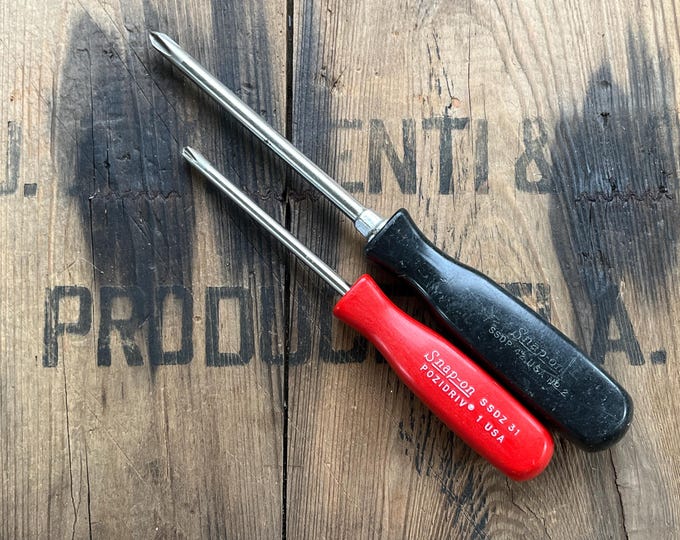 Set of 2 Snap on Plastic Handle Phillips Head Screw Drivers - Red 1 ...