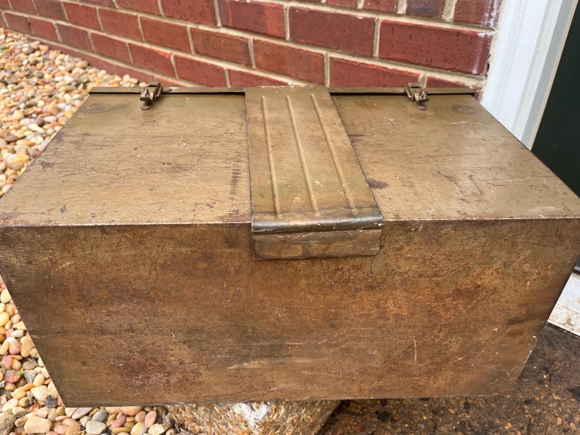 1950s Military Style Tool Box - Pebbled Tan/gold in Color - Unbranded ...