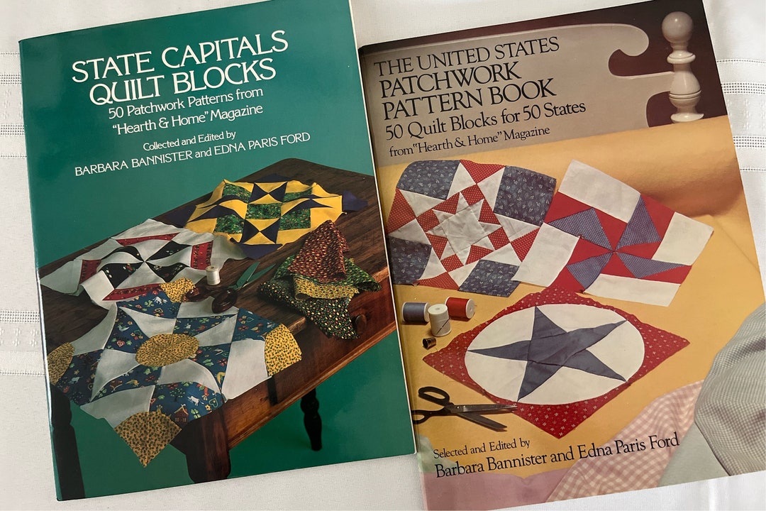Vintage Set of Two Quilt Block Pattern Books the US Patchwork Pattern Book & State Capitols ...