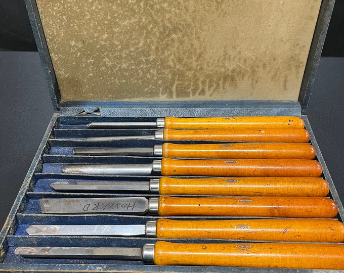 Vintage Craftsman Professional 8 Piece Woodworking Set - Lathe Wood Turning Chisel Gouges - Wood ...