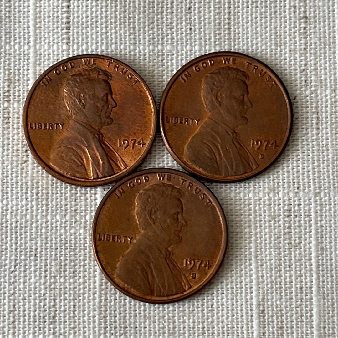 1974 P, D & S Lincoln Memorial Penny Set - Philadelphia, Denver, and ...