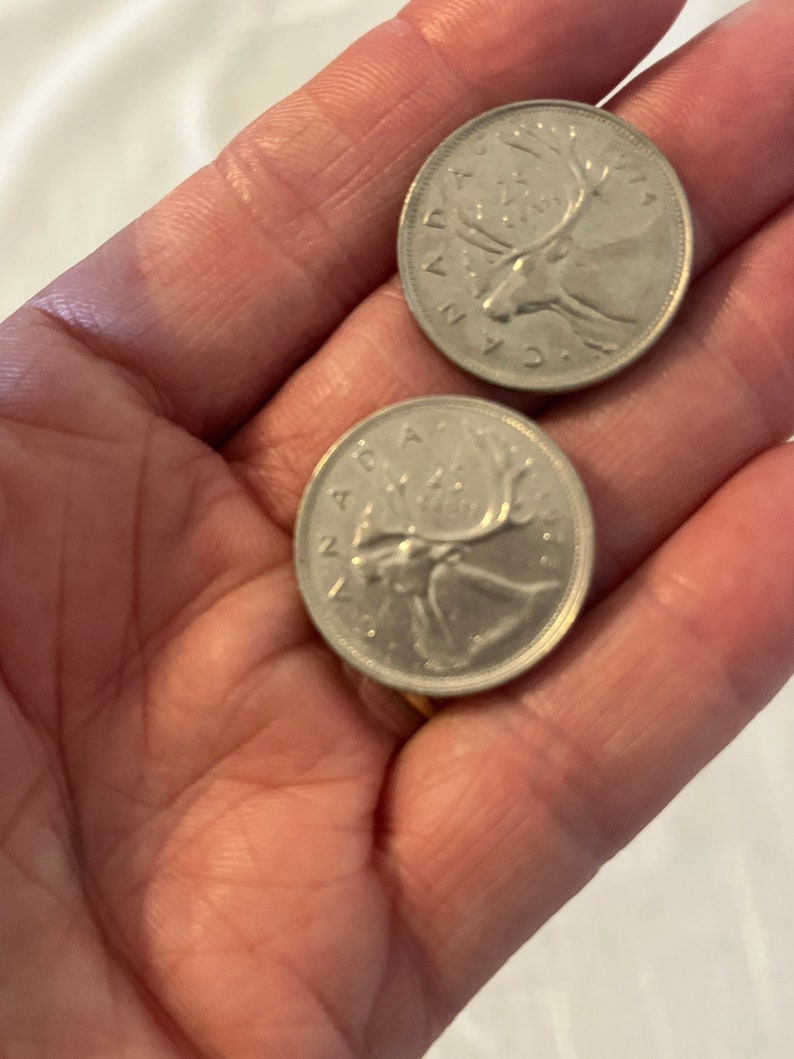 1974 and 1975 Canadian 25 Cent Coins Circulated Nickel - Etsy