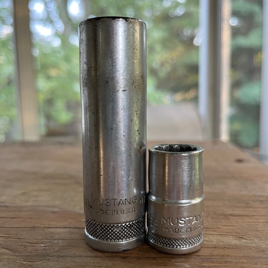 Vintage 1/2" Drive Mixed Mustang Socket Set - Set of Two 12 Pt. Mustang ...
