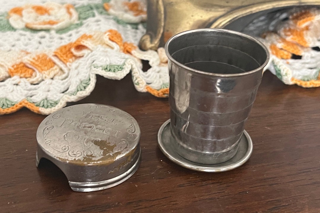 Vintage Vest Pocket Cup - Chrome Telescoping Pocket Cup - Silver Tone ...