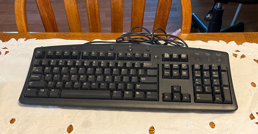 Vintage Dell Black Computer Keyboard - #SK8100 - DPIN (purple Coded 6 ...