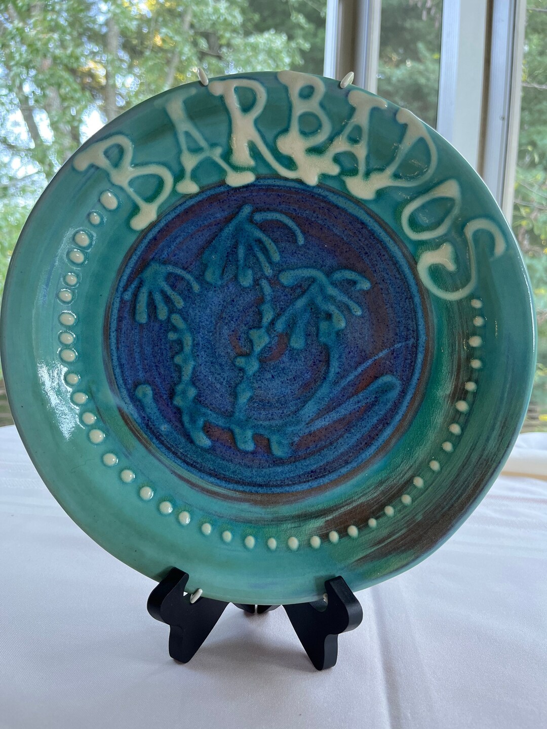 Vintage Barbados Souvenir Plate - Glazed Terra Cotta Plate - Circa 1990 ...