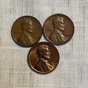 1965, 1966, 1967 P Lincoln Memorial Penny Set - Philadelphia Mint ...