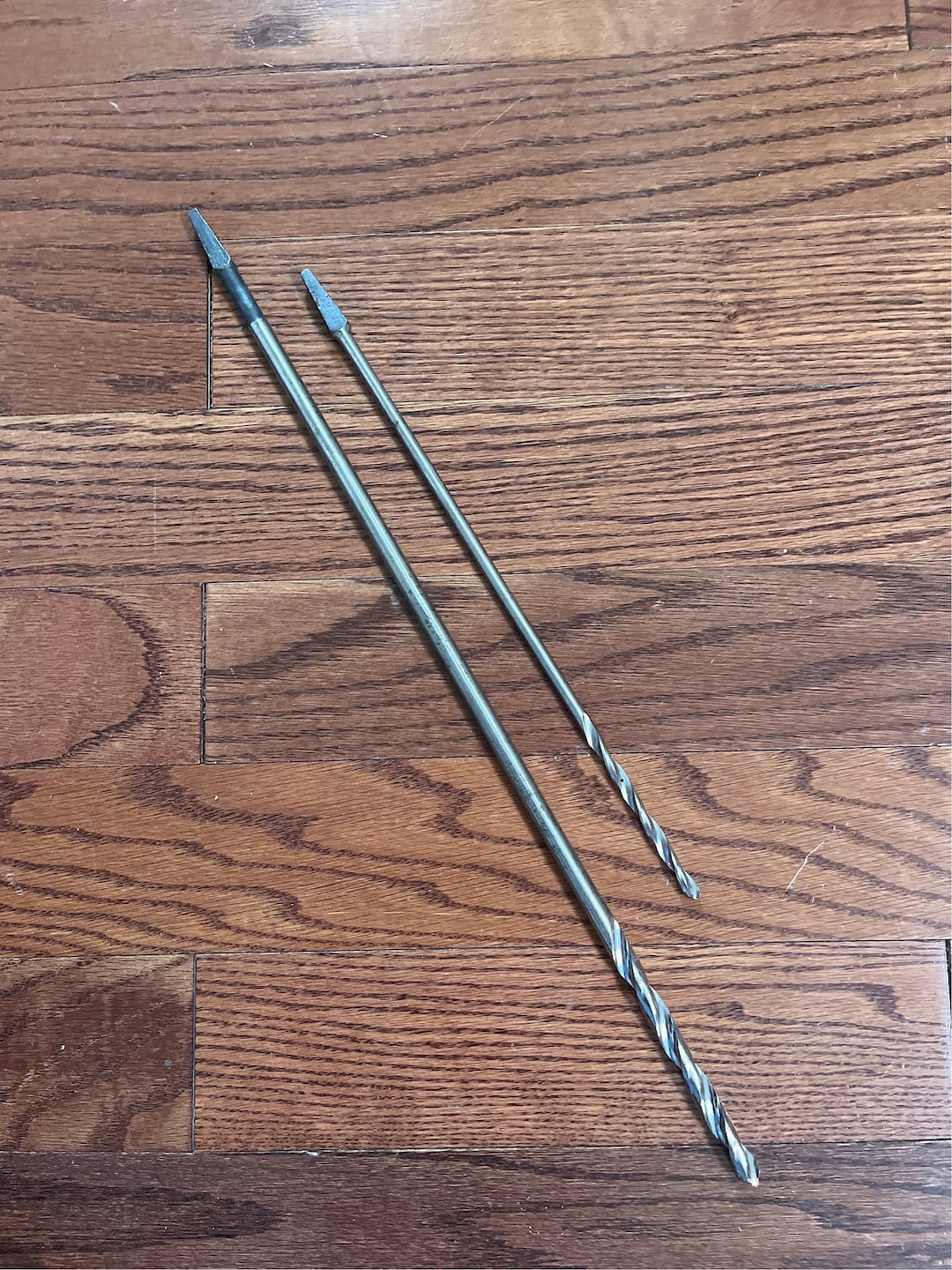 Vintage Set of Two Irwin Hand Brace Bits - 18"x3/8" Drill Bit & 12"x 1/ ...