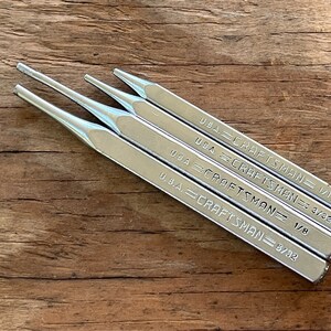 Vintage Craftsman 4 PC Lineup/alignment Punch Set 3to 4.50 Punches ...