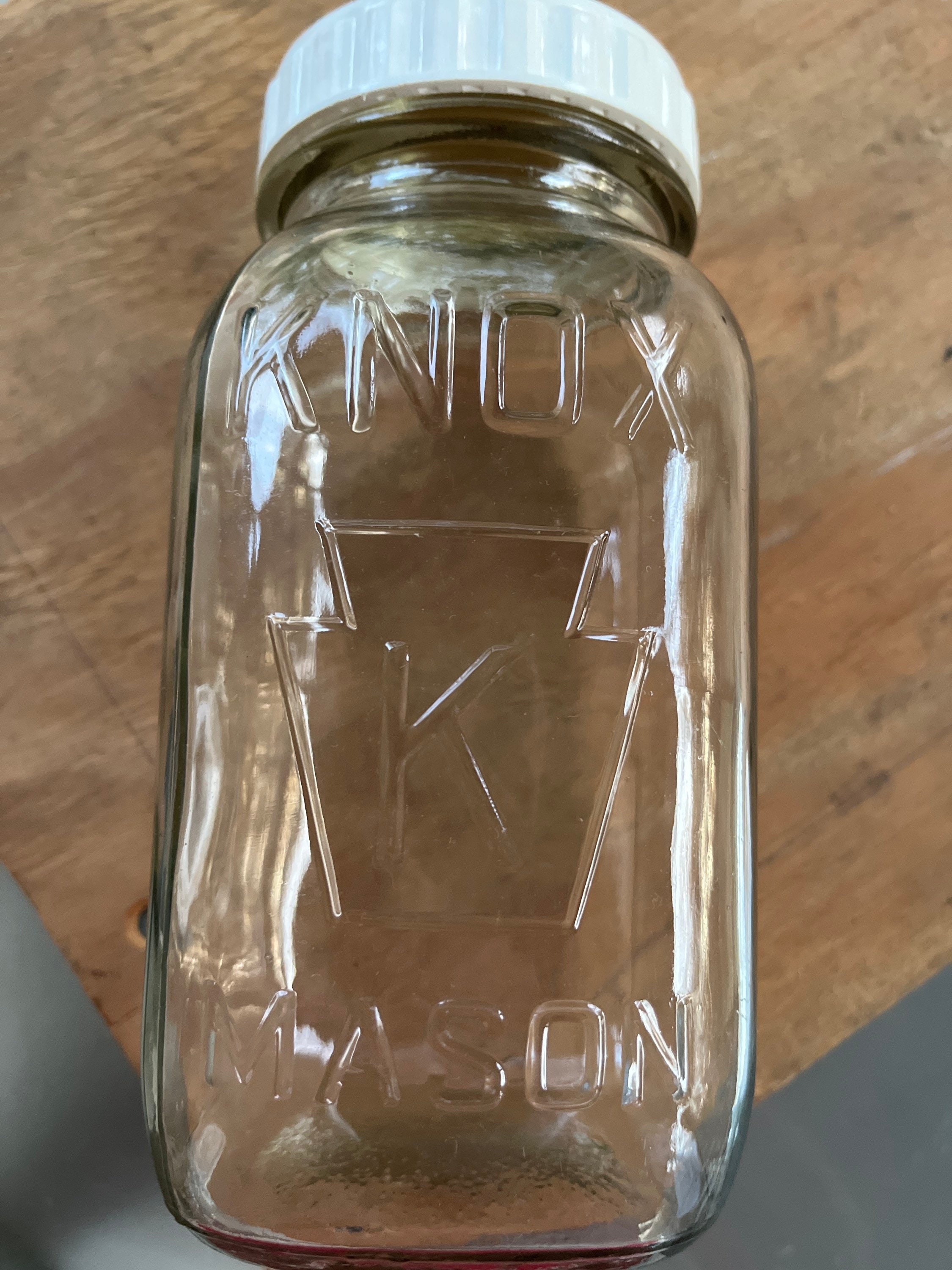 Vintage Knox K Inside a Keystone Mason Clear Quart Fruit - Etsy