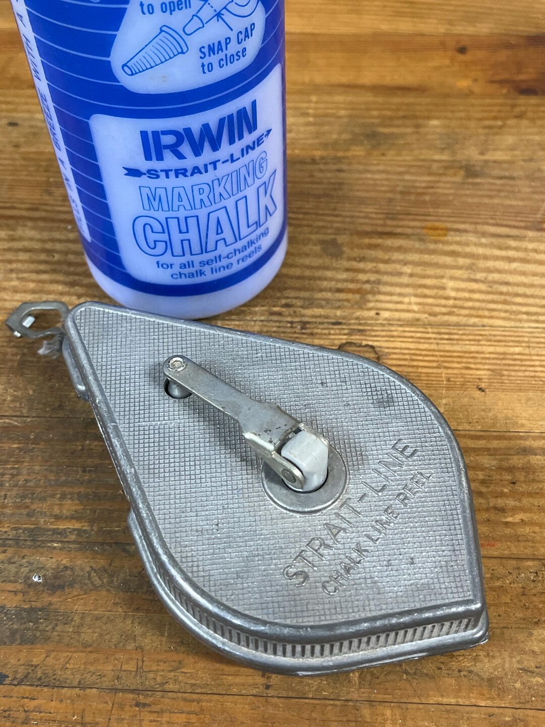 Vintage Irwin Strait-line Chalk Line Reel: Plumb Bob & Blue Chalk - Etsy