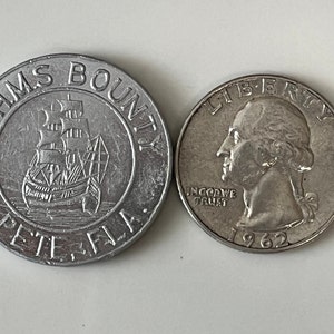 Vintage HMS Bounty Token - St. Petersburg, FL - Souvenir Token - Circa ...